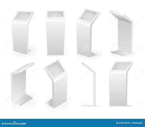 Payment Kiosks Terminal Isolated Icons Isometric Set Digital