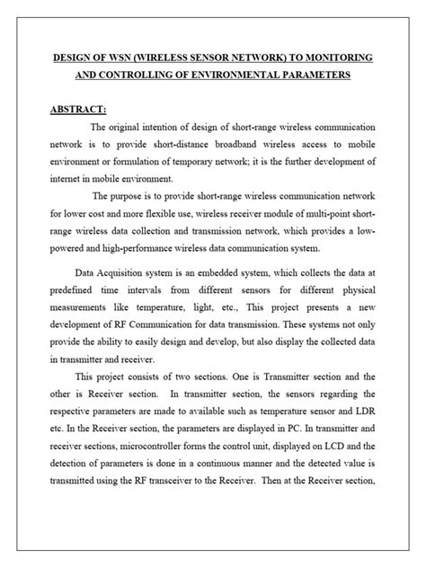 37 Design Of Wsn To Monitoring And Controlling Of Environmental Parameters Pdf Wireless