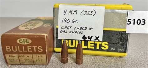 Bullets Approx 112 X 8mm Gas Checked
