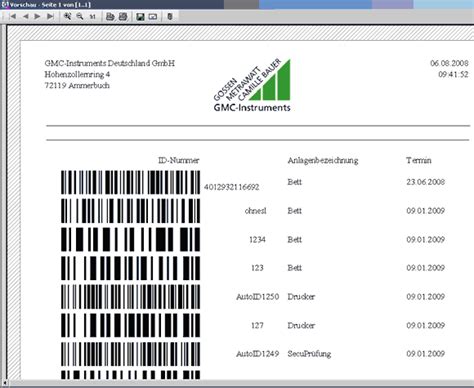 Wie Kann Ich Eine Liste Ausdrucken Mit Barcode Anlagenbezeichnung Und