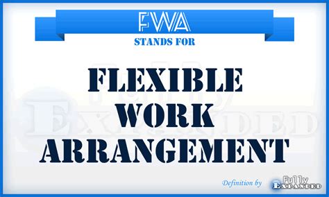 FWA Flexible Work Arrangement Meaning Definition