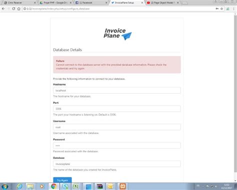 cannot connect database server support invoiceplane community forums