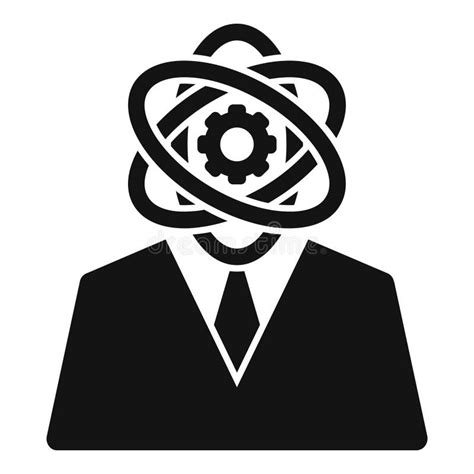 Businessman Thinking About Science With Atom Symbol And Gear Icon Stock