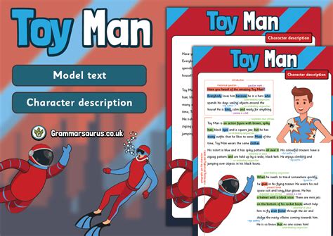 Year 2 Model Text Character Description Toy Man Grammarsaurus