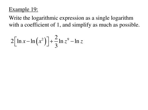 Writing An Expression As A Single Logarithm