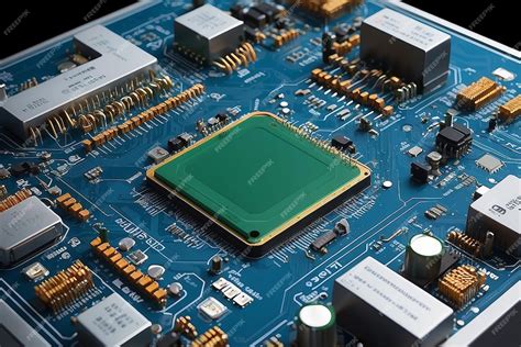 3d Views Of Electronic Chip Components Premium Ai Generated Image