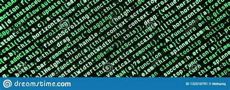 JavaScript Code In Text Editor Coding Cyberspace Concept Screen Of Web Developing Code Stock