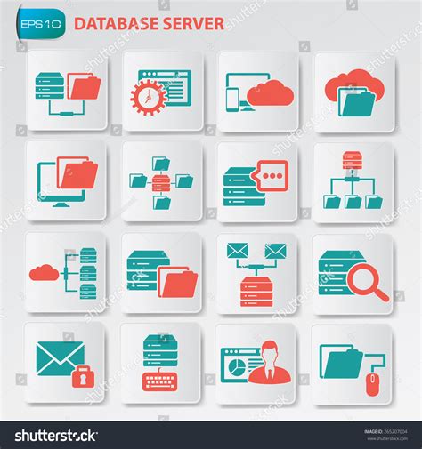Database Server Icon Set On Clean Stock Vector Royalty Free Shutterstock