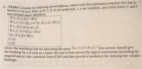 consider the following knowledgebase where each line
