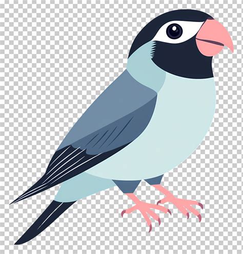 Lovebird Java Sparrow Illustration In Blue Tones Png Clipart Avian Art Avian Habitats Bird