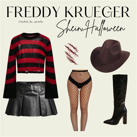 Womens Freddy Krueger Halloween Costume Shein Diy Costume Inspo