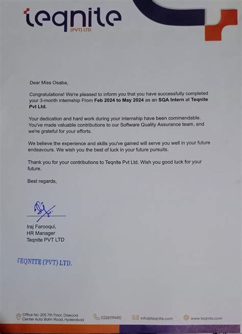 Osaba Rajput On Linkedin Softwarequalityassurance Teqnite Internship Certificate Manualtesting