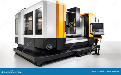 Large Modern Automated Industrial Cnc Isolated On White Background