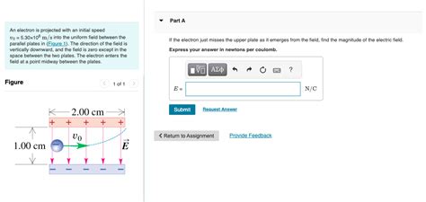 Solved An Electron Is Projected With An Initial Speed