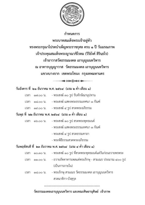 กำหน วัดธรรมมงคลเถาบุญนนทวิหาร หลวงพ่อวิริยังค์ สิรินฺธโร