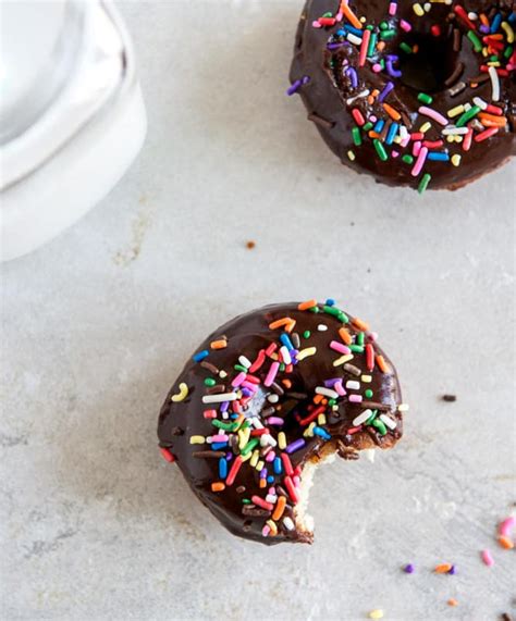 Homemade Chocolate Frosted Cake Donuts