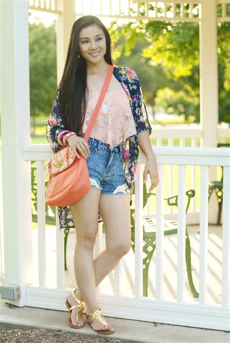 Travel Style Series 1 High Waisted Shorts Crop Top Kimono
