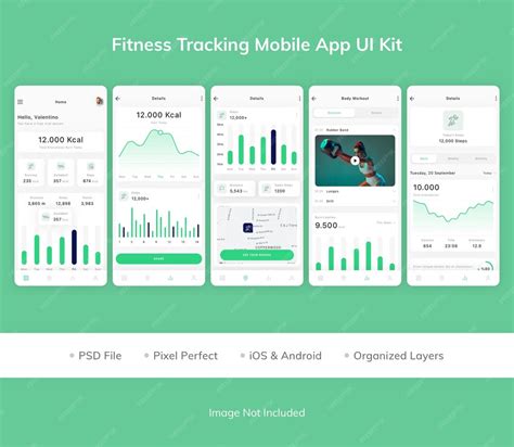 Premium Psd Fitness Tracking Mobile App Ui Kit