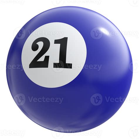 21 Number 3d Ball Blue 36307348 Png