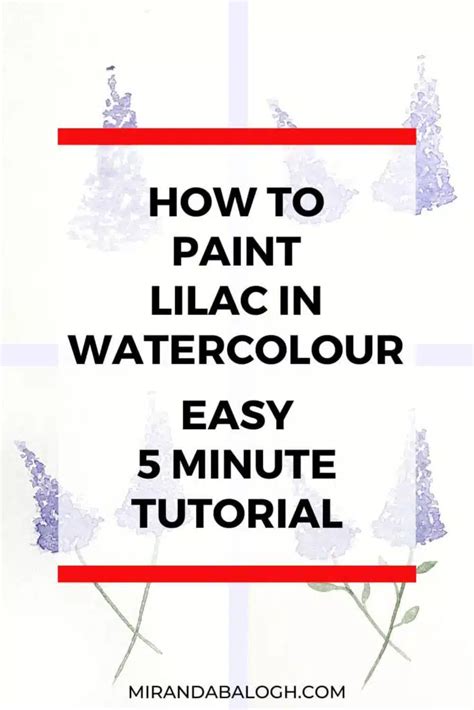 How To Paint Lilac In Watercolour 5 Minute Tutorial Miranda Balogh