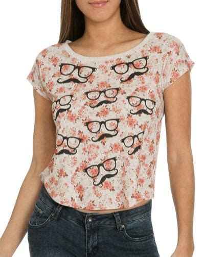 Floral Nerd Stache Tee 19 50 Wet Seal Clothes Wet Seal Fashion