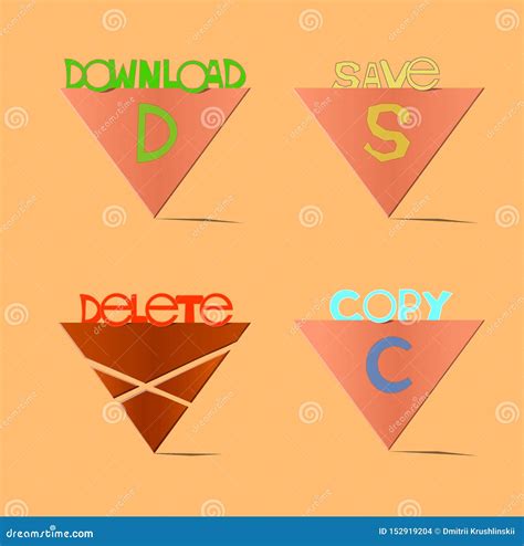 Triangular Elements For Menus And Logos Are Angled Down Stock