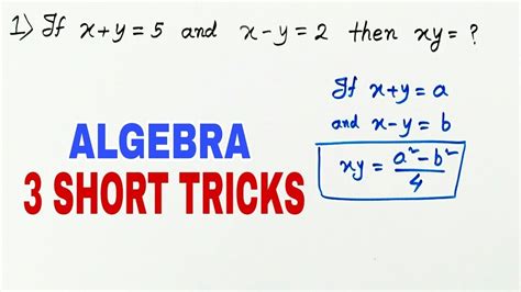 Algebra Shortcut And Tricks In Hindi Algebra Best Trick Trick To