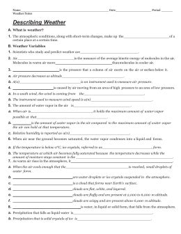 Lesson 1 Describing Weather