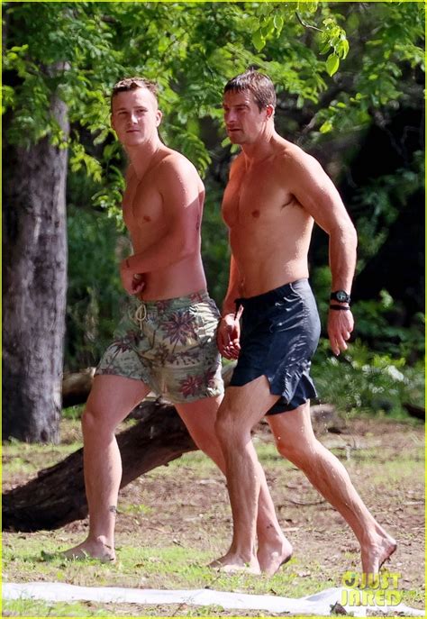Bear Grylls Goes Shirtless For Dip In The Ocean In Costa Rica With Son