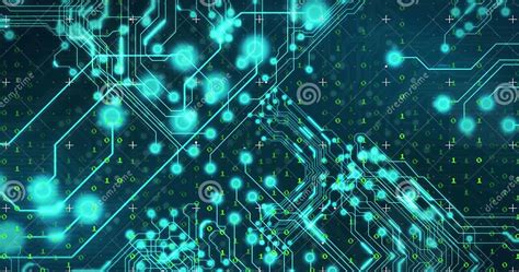 image of binary coding and glowing microprocessor connections against