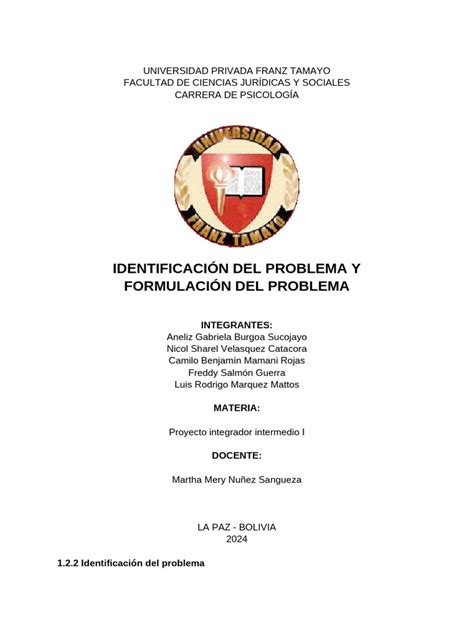 Identificación Del Problema Pdf