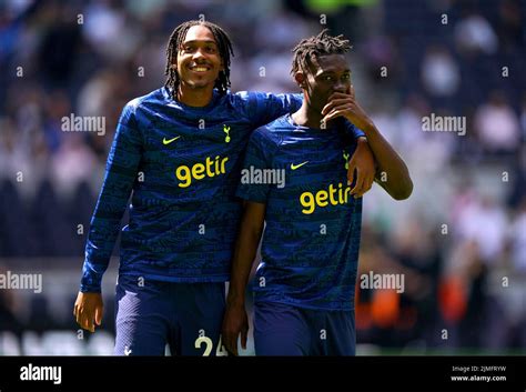 Tottenham Hotspur S Djed Spence Left And Yves Bissouma On The Pitch