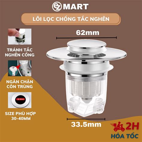 Lavabo Drain Push Button Prevents Plastic Sink Odor Bc Shopee Malaysia