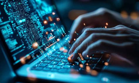 A Coding Programmer Working On A Laptop Circuit Board And Virtual Javascript Screen Software