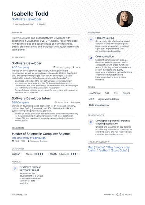 3 software developer cv examples for 2023