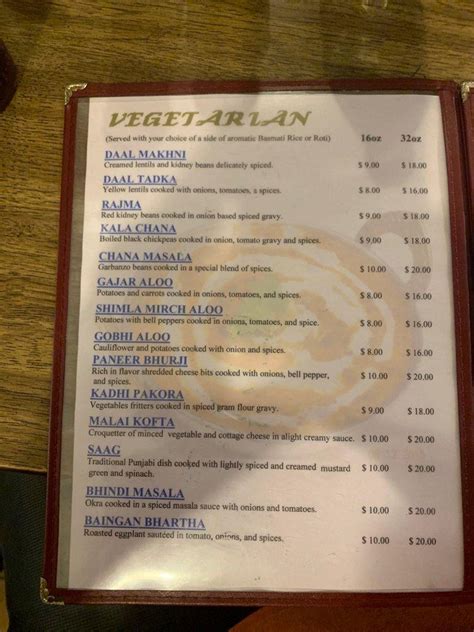 Menu At Deming Indian Restaurant Deming