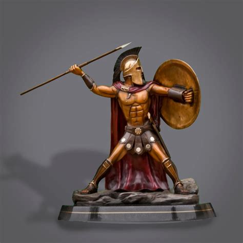 Bronze Spartan Warrior King Leonidas Prepare For Glory Sculpture By