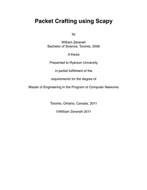 Packet Crafting Using Scapy Docslib