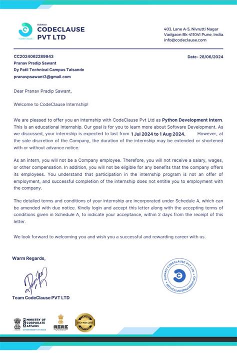 Pranav Sawant On Linkedin Internsip Python Intern Codeclause