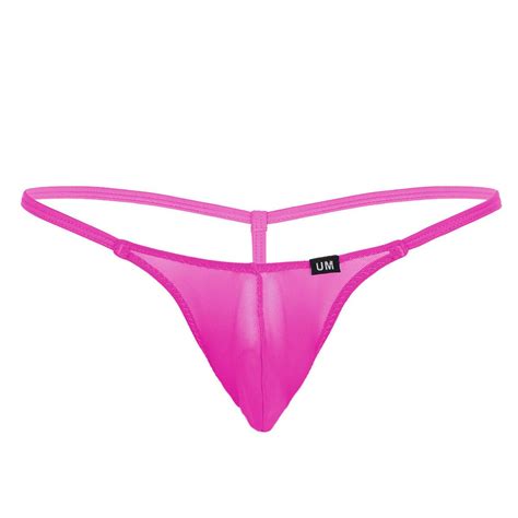 Mens G String Thong Bikini Briefs Underwear Male Gay See Through Mesh