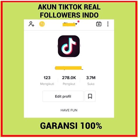 Jual Akun Tiktok Murah Akun Tiktok Followers Real Indo Akun Tiktok