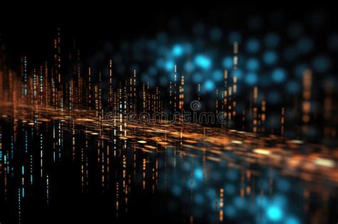 Glowing Binary Code Gold Abstract Background Stock Illustrations 68