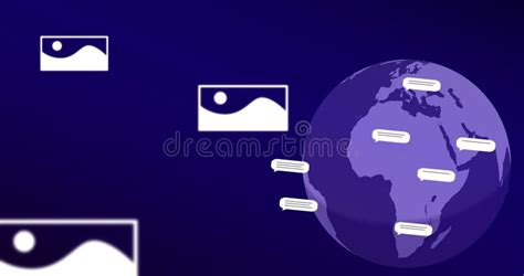 Animation Of Globe Over Digital Ai Landscape Icons Stock Footage Video Of Communication