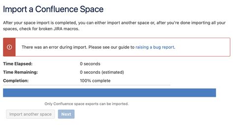 Solved Import A Confluence Spaces Constantly Fails Error