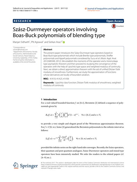 Pdf Szasz Durrmeyer Operators Involving Boas Buck Polynomials Of