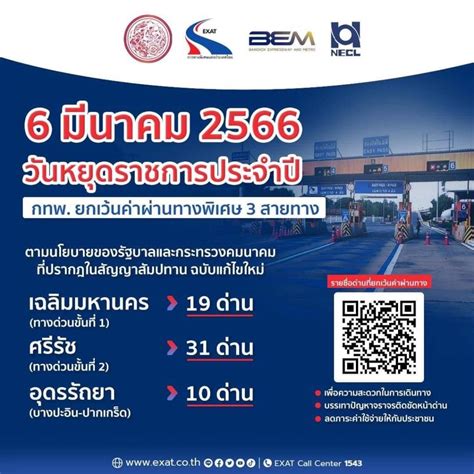 ฟรีทางด่วน 3 สาย 6 มีนาคม 2566 วันหยุดมาฆบูชา
