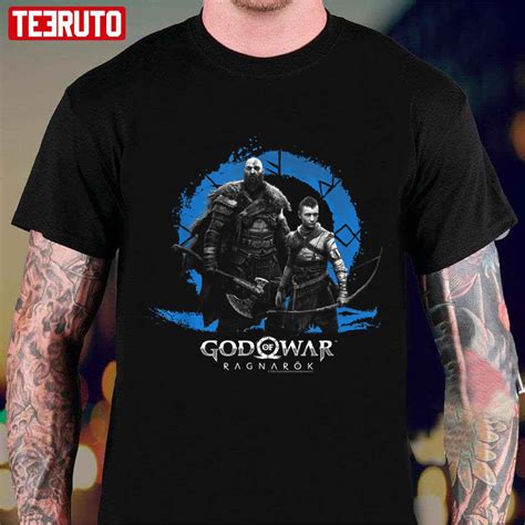 Icon With Kratos And Atreus God Of War Ragnarok Unisex T Shirt Teeruto