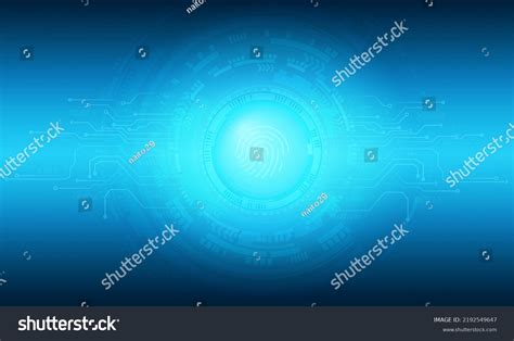 Futuristic Fingerprint Technology Circuit Identify Security Stock Vector Royalty Free