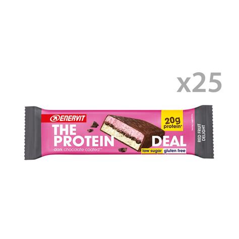 25 Barrette Da 55 Gr Enervit The Protein Deal Bar Frutti Rossi Enervit