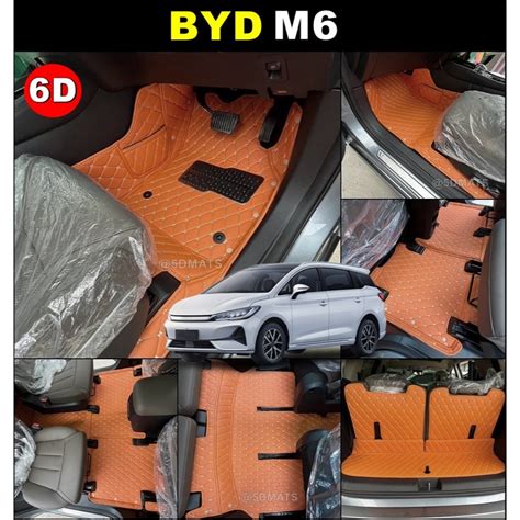 Byd M6 2024 พรมรถยนต์6d บีวายดี เอ็ม6 เข้ารูป เต็มคัน Shopee Thailand
